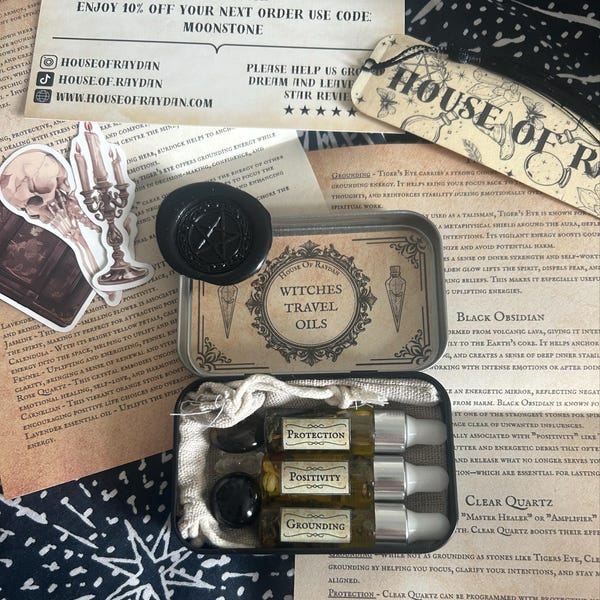 Travel Spell Oil Witch Tin • Witch Tin • Ritual Oils • Witchcraft Tin ...