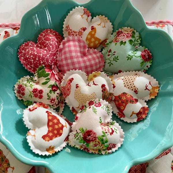 Heart Bowl Fillers, Set of 6 Heart Bowl Fillers, Tiered Tray Decor ...