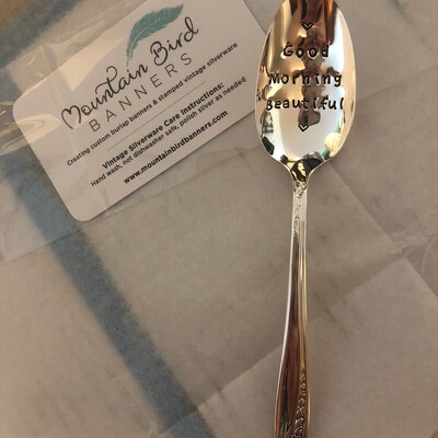 Custom Name Good Morning Spoon, Vintage Handstamped Coffee Spoons ...