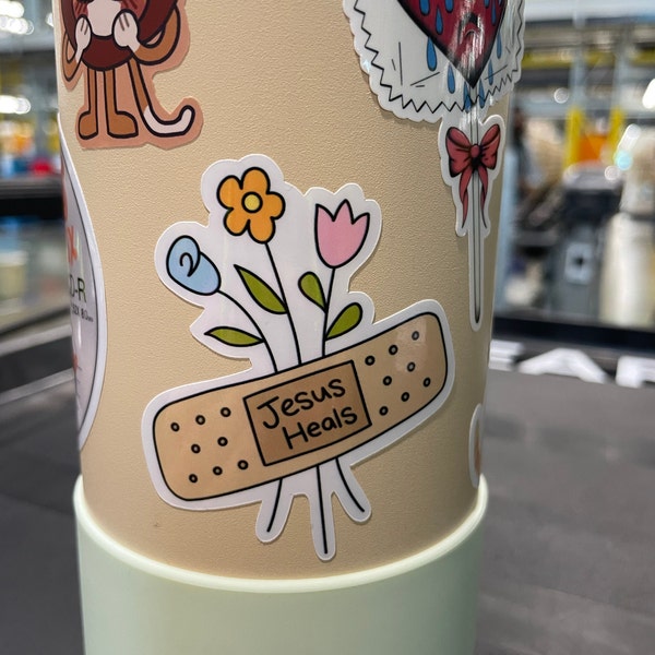 Jesus Heals Band-aid Sticker: Waterproof Faith Decal - Etsy