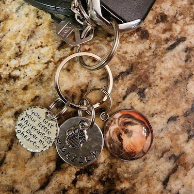 Pet Photo Keychain, Photo Memorial Keychain, Cabochon Keychain, Dog ...