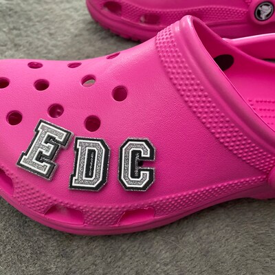 Silver Alphabet Letter Croc Charms - Etsy