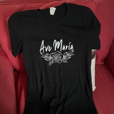 Ave Maria Shirt, Virgin Mary Shirt, Miraculous Medal T-shirt, Catholic ...