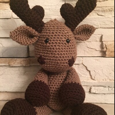 Crochet Amigurumi Moose Toy Stuffy Pattern Easy Crochet Moose Pattern ...