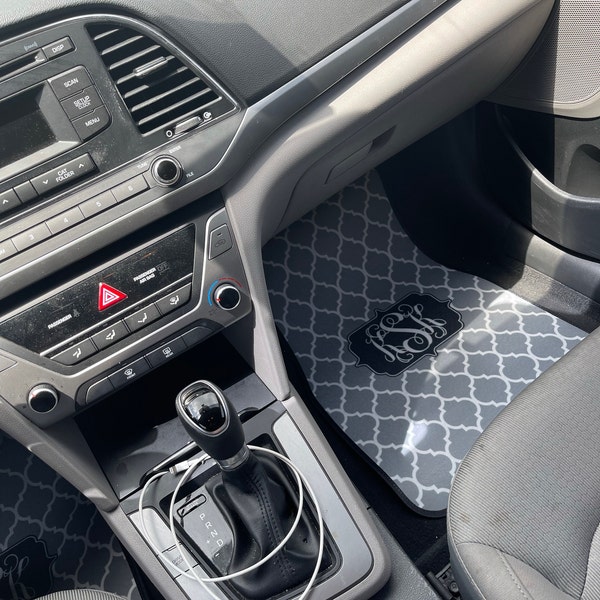 Quatrefoil Pattern Monogrammed Car Mats, New Driver Gift, Cute Car ...