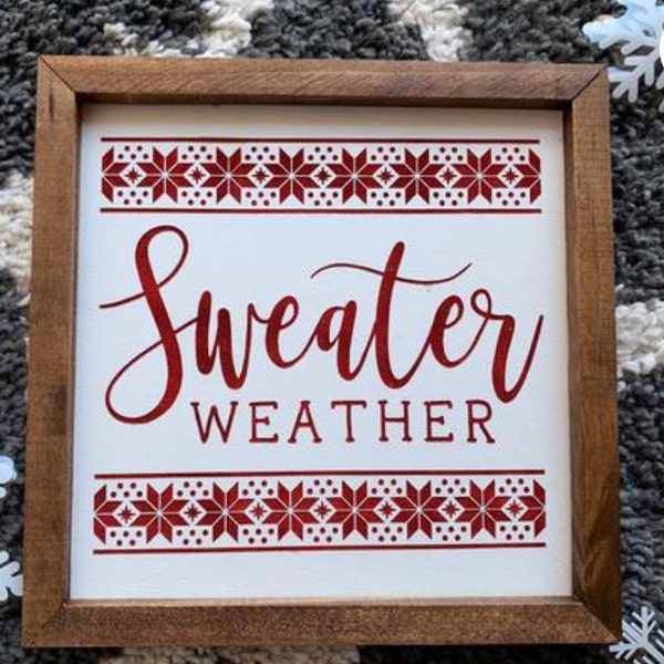 Sweater Weather SVG, Winter Sign Svg, Nordic Border Svg, Scandinavian ...
