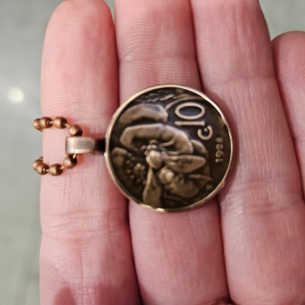 Farthing Bird Necklace, UK Farthing Bird Coin Charm Pendant, British ...