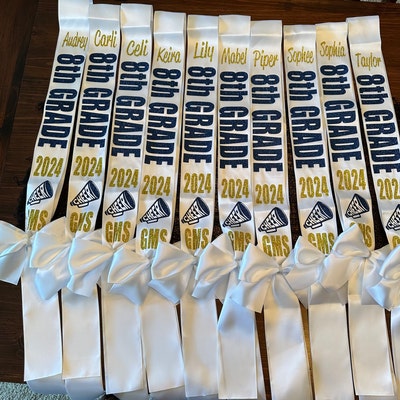 Megaphone Cheer 8th Grade Sash Cheer Sash 8th Grade Night Sash ...
