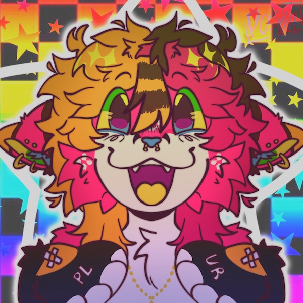 Y2K Punk Butterfly Tiger Hybrid Furry Fursona Adoptable ← - Etsy