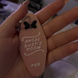 Hazbin Hotel angel Dust's Room Keychain Angel Dust Room Key - Etsy