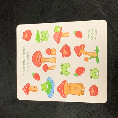 Cottage Core Mushroom & Frogs Sticker Sheet Water Bottle Stickers ...
