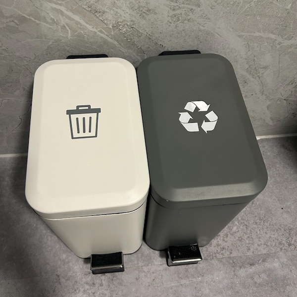 Bin Labels for Rubbish & Recycling, Kitchen Waste, Bin Vinyl Decal ...