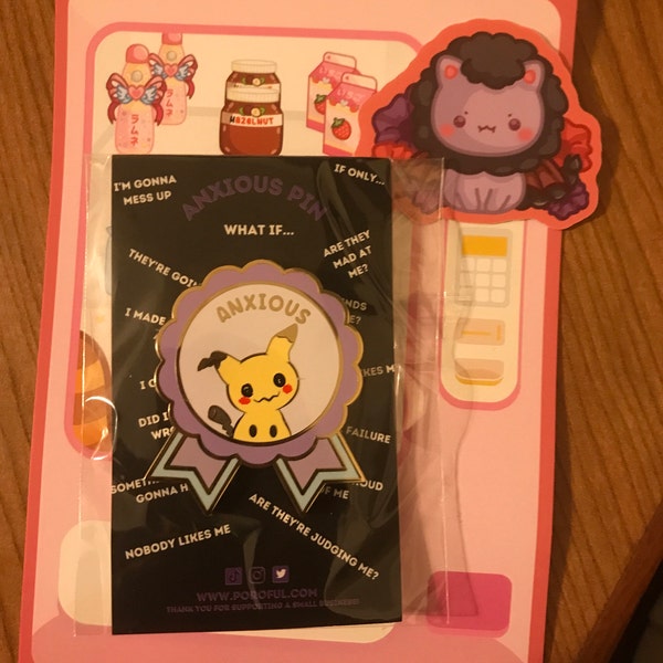 Cute Mimikyu Pin / Mimikyu Pokemon Pin / Ghost Pokemon Pin / Anxiety ...