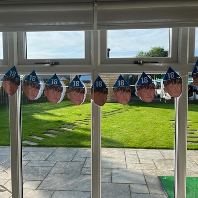 Custom Photo Face Bunting Banner Cutout 30th Birthday Party Decorations ...