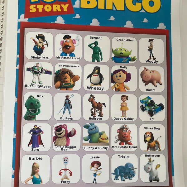 Toy Story Bingo Game for Kids Party up to 10 Players Birthday ...