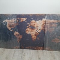 Multi Panel World Map Wall Art Decor Silver World Map Print World Map ...