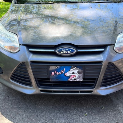 Funny Possum License Plate Screaming Possum License Plate Possum Front ...