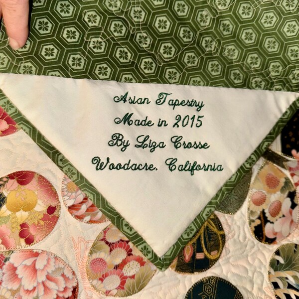 Embroidered Quilt Label for Quilts Quality Custom Embroidery Triangle ...