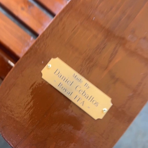 1x3 Custom Engraved Notch Corner Brass Plate W/2 Mounting Holes/screws ...