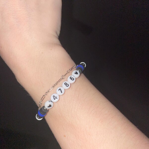 Police Bracelet ~ Thin Blue Line ~ Police Wife ~ Support Police ~ LEO ...
