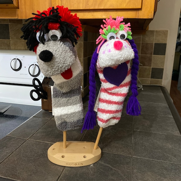 Doopalpoops Pre-made Fuzzy Sock Puppets – Handmade Cozy Puppets for ...