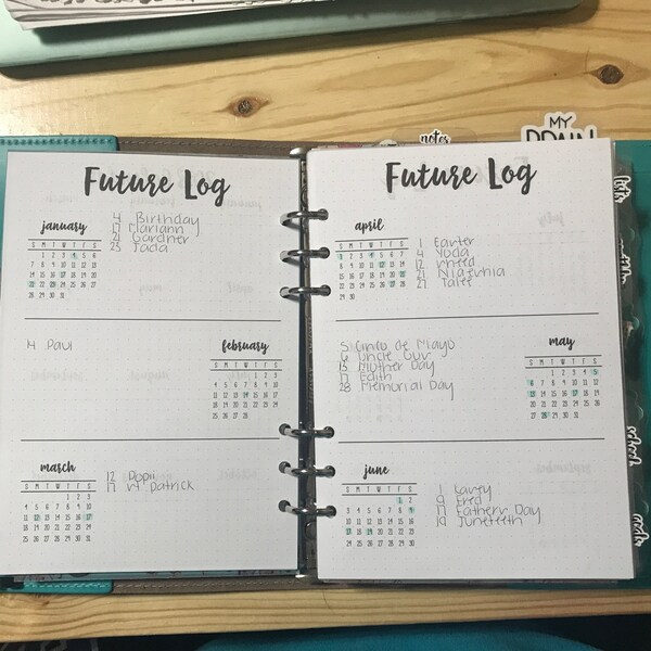 A5 Weekly Layout on 2 Pages Bullet Journal Printable Template - Etsy