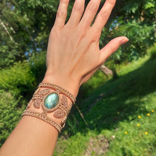 Tribal Macrame Necklace With Natural Rose Quartz, Festival Choker ...