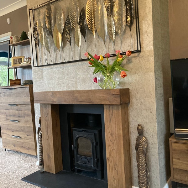 Solid OAK Fireplace Surround CUSTOM Sizes Handcrafted OILED Free ...