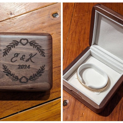 Custom Walnut Wood Jewelry Box Vintage Solid Wood Necklace Box Custom Proposal Gift Charm Box ...