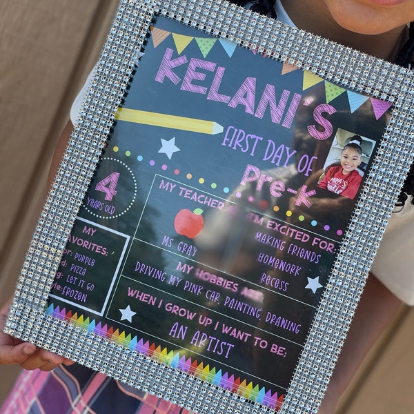 Editable First & Last Day of School Sign: Canva Template (digital ...
