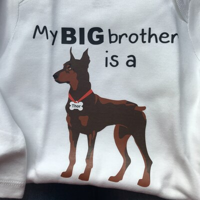 My Big Brother is a Doberman Dog Baby Onesie Baby Shower Gift Baby ...