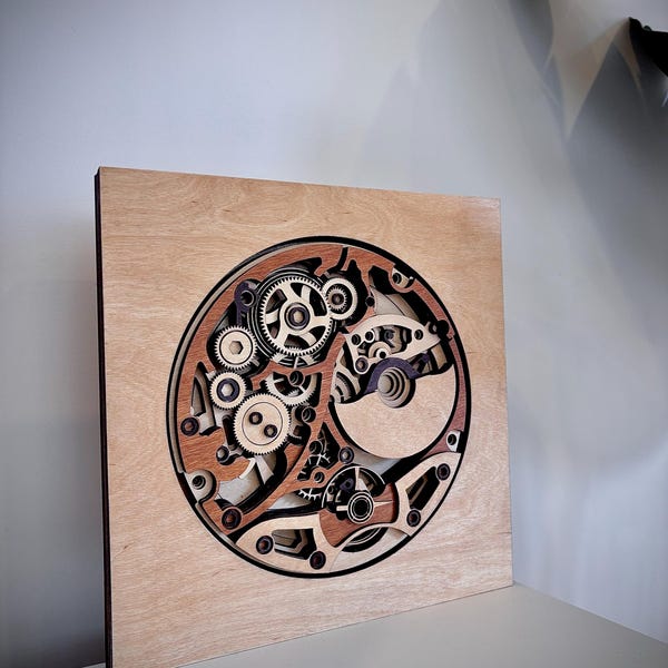 Watch Movement Laser Cut File for Creating Multilayered 3D Mechanical ...