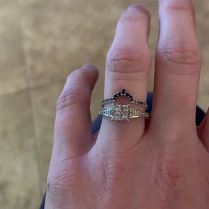 Square Shaped Curved Wedding Band Contour Teardrop Simulant | Etsy