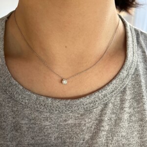 Attached Diamond on Chain 14kt Gold Diamond Necklace Diamond - Etsy