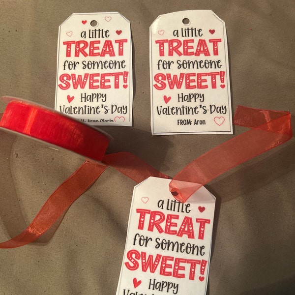 Valentine's Day Tag, Sweet Treat, Valentine Gift Label, Kids School ...