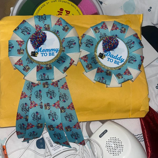 Orange Baby Shower, A Little Cutie is on the Way, Parent Corsage Pins ...