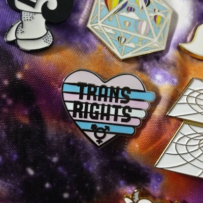 Trans Rights Enamel Pin Equal Rights Badge Trans Flag - Etsy