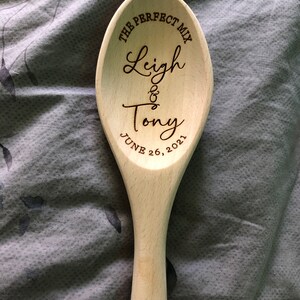 Wood Mixing Spoon the Perfect Mix Personalized Name Wedding | Etsy