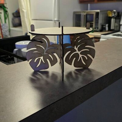Decorative Flowerpot Stand, Monstera Leaf, DXF File for CNC Cutting ...