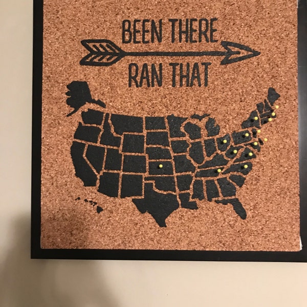 Been There Ran That - 50 States Marathon / Half Marathon Pinnable Cork ...