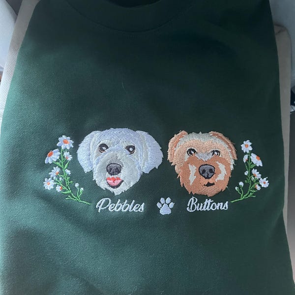 Custom Dog Face Embroidered Sweatshirt,cat Sweatshirt,embroidered Pet ...