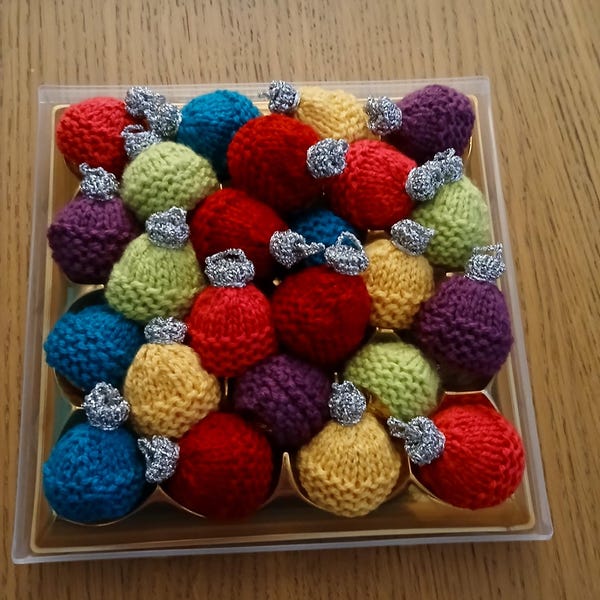 PDF KNITTING PATTERN Mini Christmas Baubles Ferrero Rocher Cover ...