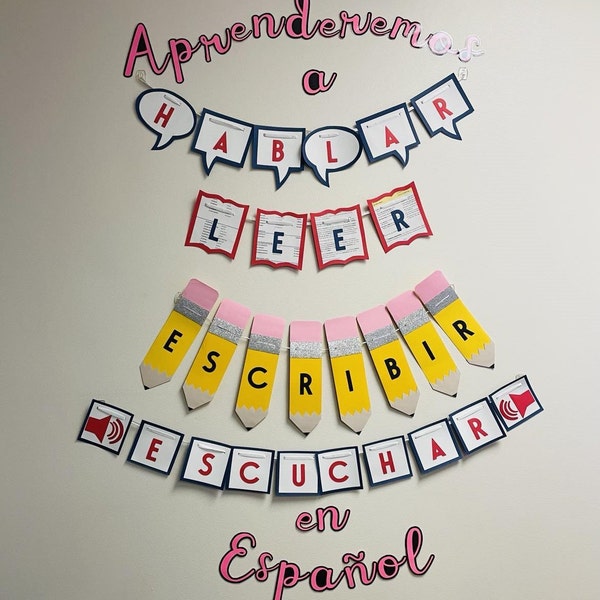 Spanish Verbs Banners- Espanol- Teacher Gift-classroom Decorations ...