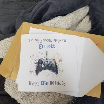 Personalised Game Controller Birthday Card Boys Any Relation or Age-son ...