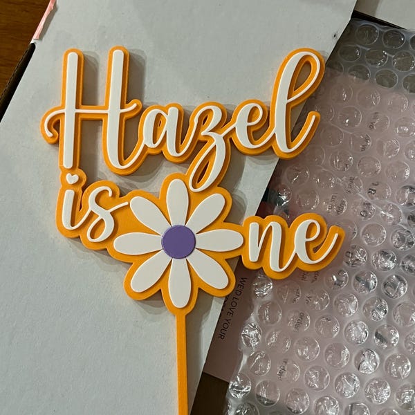 Personalised 3D Printed Cake Topper | One Cake Topper | First Birthday ...