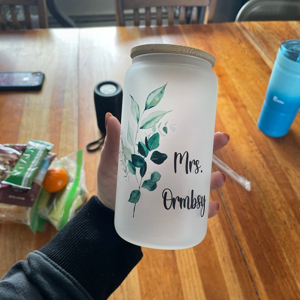 Personalized Future Mrs Glass Can Cup Glass, Future Mrs Glass, Wedding ...