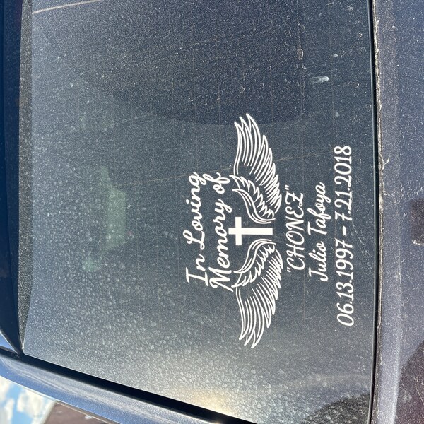 In Loving Memory Sticker Decal - Custom Memorial Decal - Personalized ...