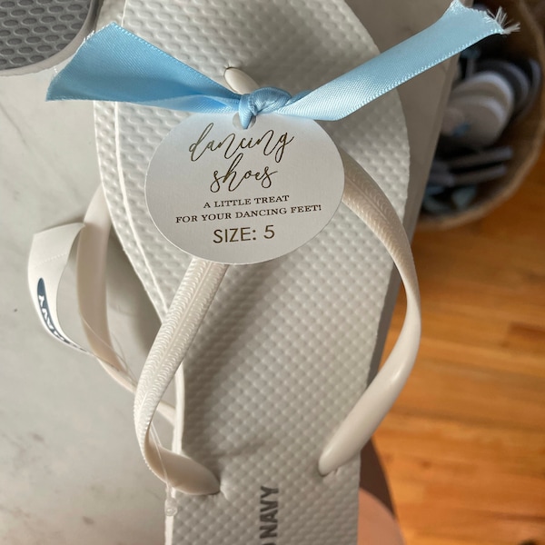 Flip Flop Favor Tags, Flip Flop Size Tags, Wedding Favor Tags, Pick ...