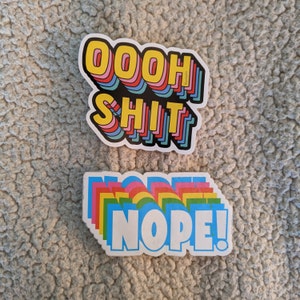 Oooh Shit... Vinyl Sticker // Typography Laptop Sticker // Sweary Sticker // MacBook Sticker - Etsy