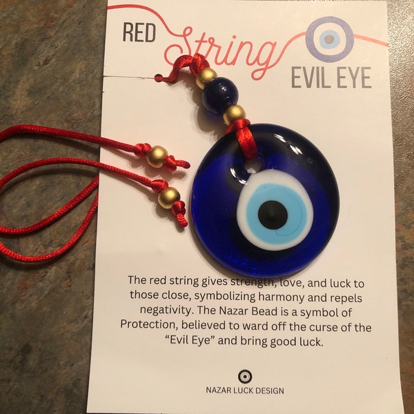 Red String Evil Eye Car Rearview Mirror Amulet Charm, Turkish Nazar ...